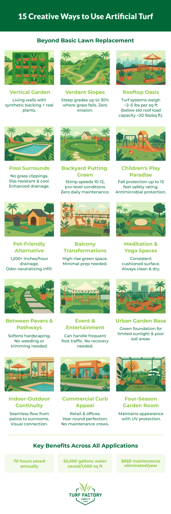 Beyond Basic Grass: 15 Creative Ways to Use Artificial Turf in Your ...